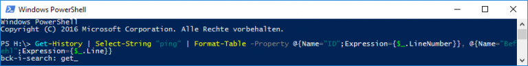 Befehlshistory in PowerShell - Nocksoft