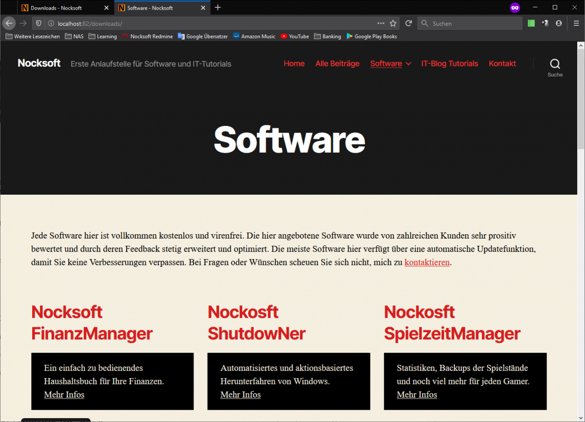Neue Homepage 2020 - Nocksoft
