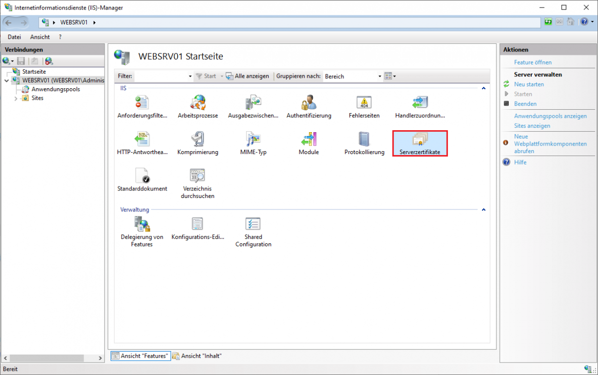 HTTPS für IIS konfigurieren - Nocksoft