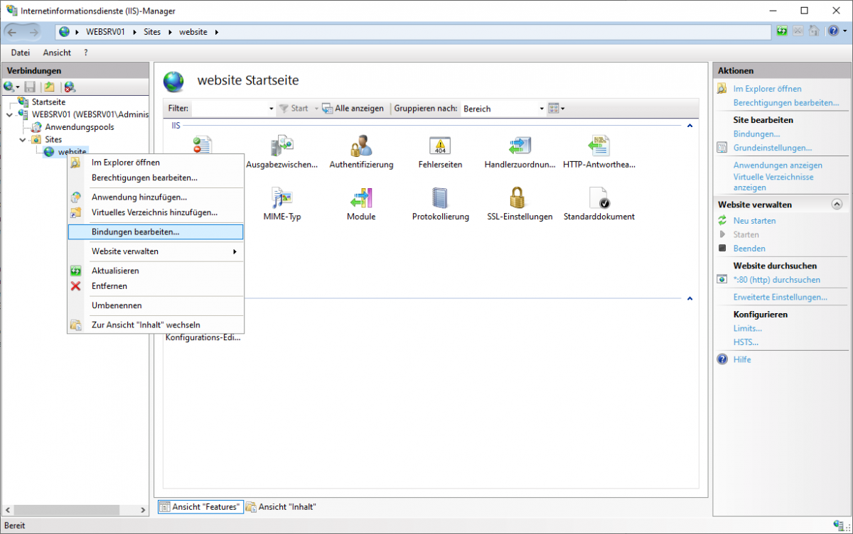 HTTPS für IIS konfigurieren - Nocksoft